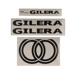 Jeu d'autocollants Gilera 5 pièces carbone